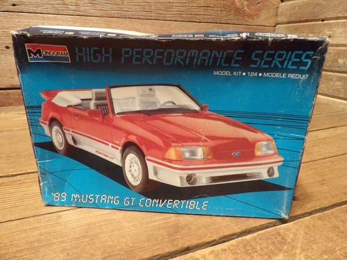 Vintage Monogram '89 Mustang GT Convertible Car Model Kit - Junkyard ...