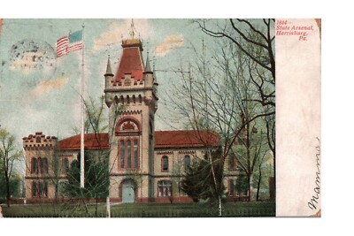Postcard Harrisburg PA State Arsenal Postmarked 1908 | eBay