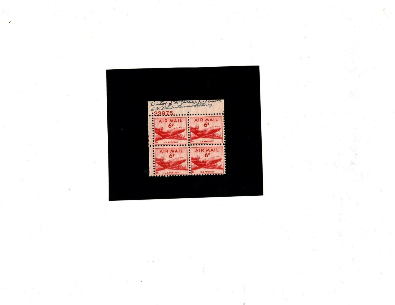 US AUTOGRAPHED PLATE BLOCK SCOTT#C39,6C STAMP 3 SIGNATURES MNH OG | eBay