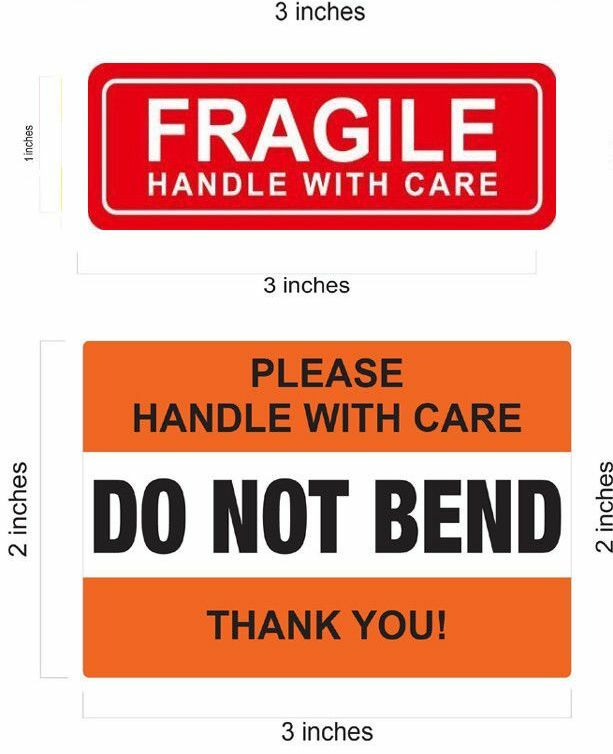 Fragile Do Not Bend Label