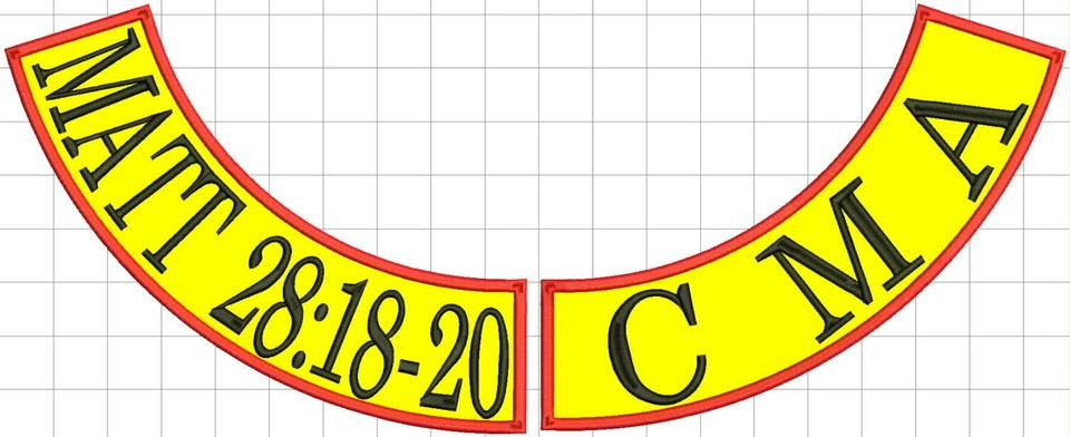 BEST 13" CUSTOM EMBROIDERED ROCKER - Top, Bot or Side - biker vest sew ...