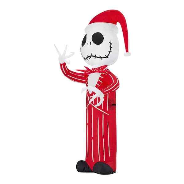 Gemmy Disney 4 ft Jack Skellington Red & White Holiday Suit Airblown ...