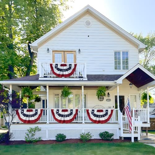 2x4 Ft American Pleated Fan Flag Embroidered Stars USA 1pack-Bunting ...