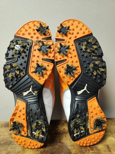 PUMA IDCELL RICKIE FOWLER MENS ATHLETIC GOLF SHOES ORANGE WHITE SIZE 7 ...