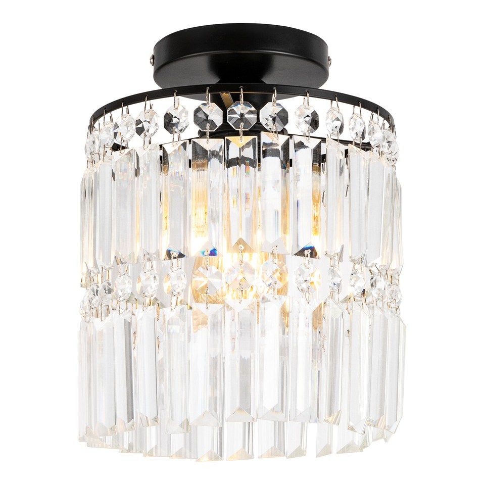 Flush Mount Crystal Chandelier, Crystal Light Fixture Flush Mount ...
