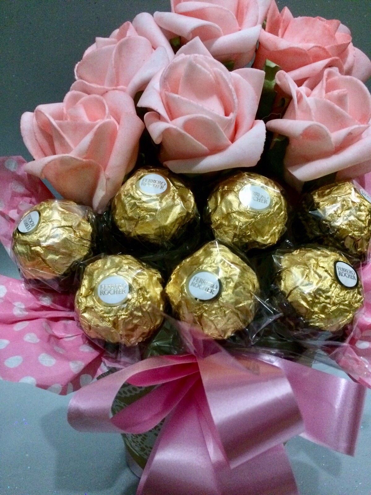 Pink Roses & Chocolates Bouquet Gift Hamper For Any Occassion Thank you ...