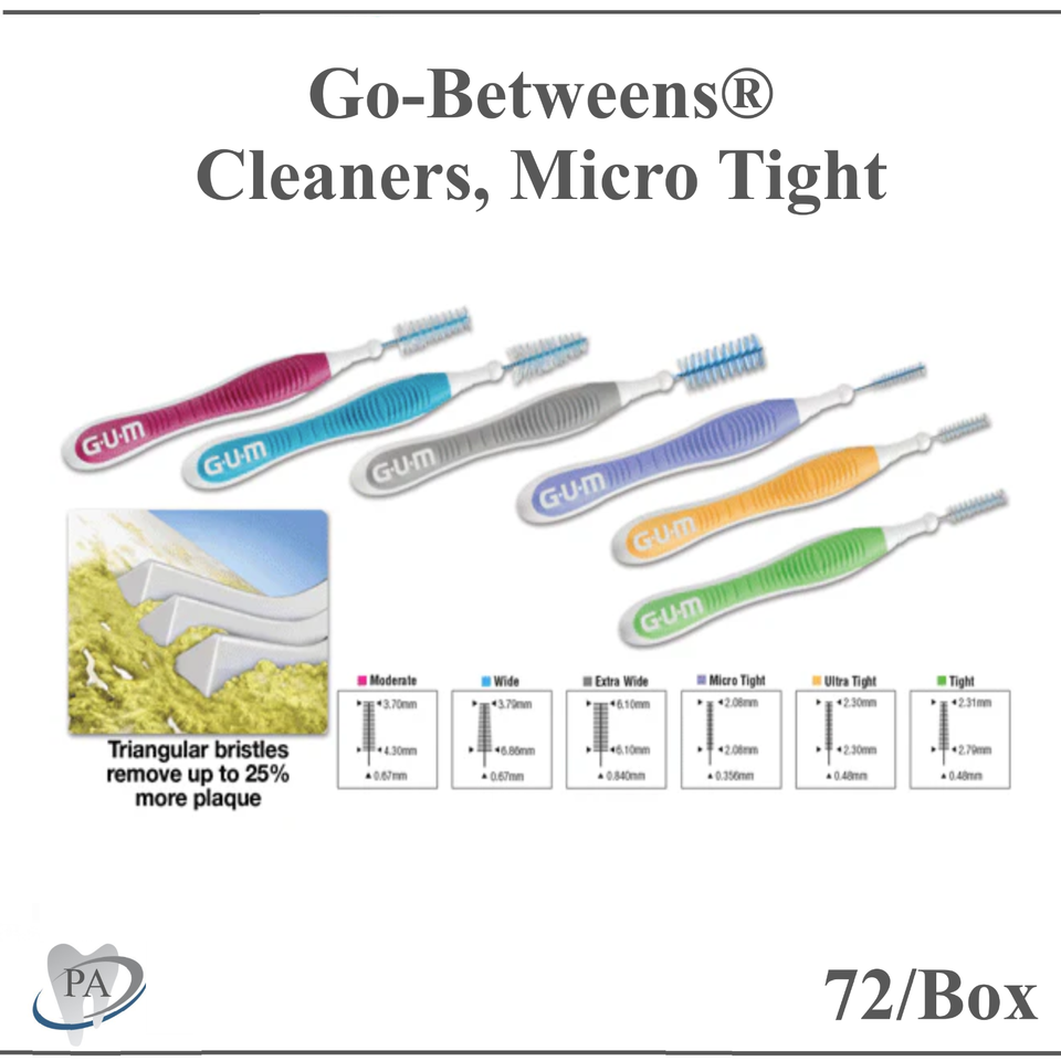 Dental Go-Betweens Proxabrush Interdental Brush Micro Tght Purple ...