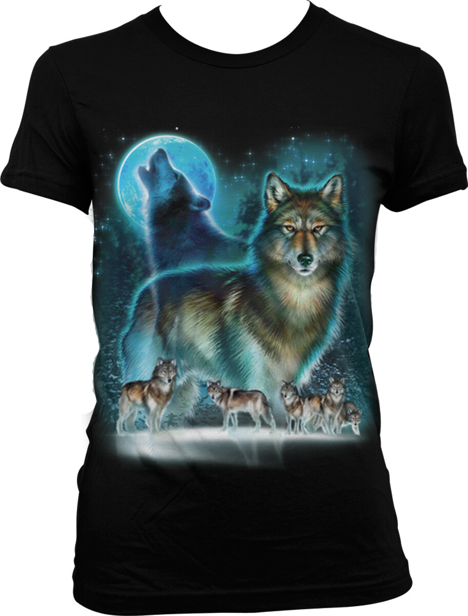 Wolf Pack Howling Silhouette