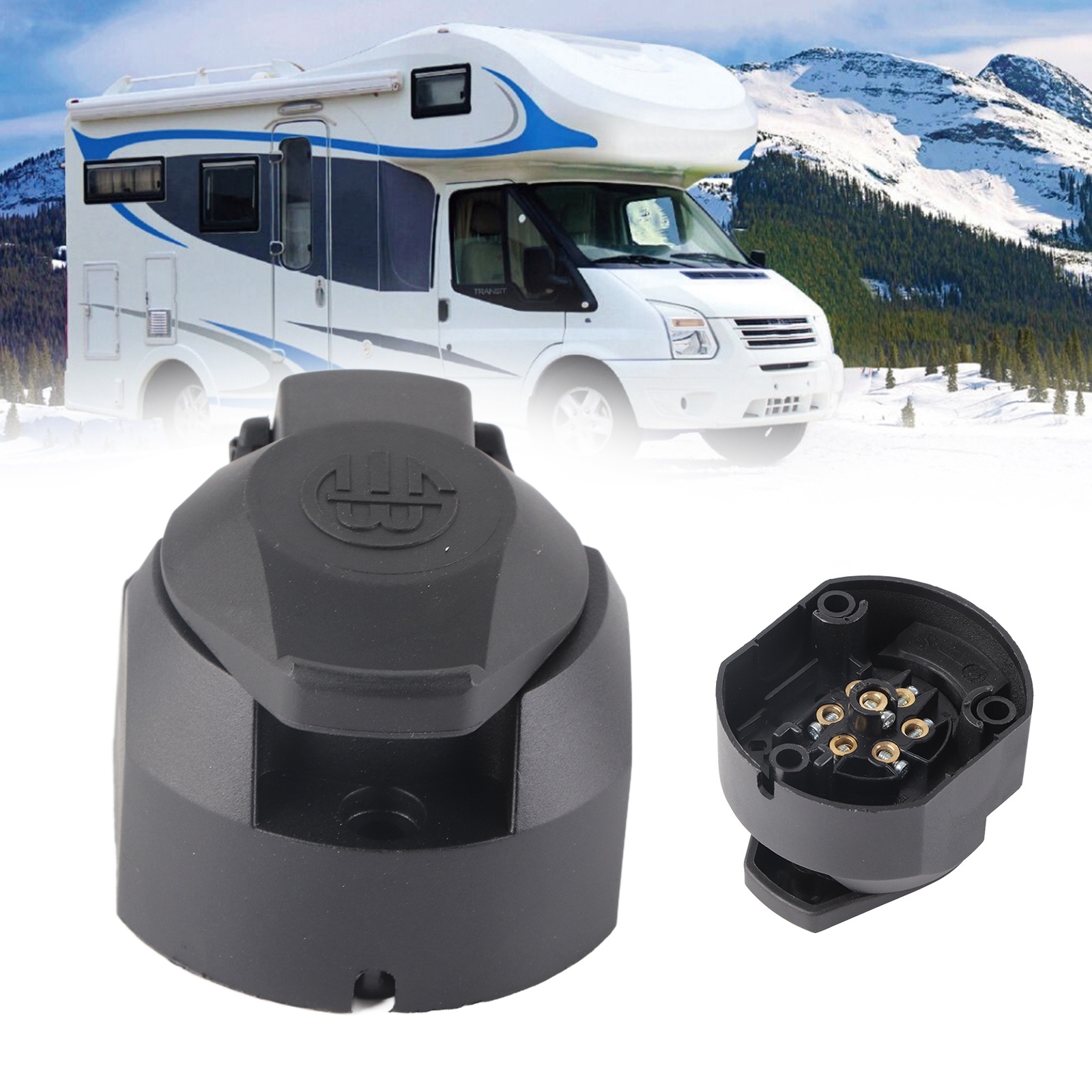 7 Pin European Trailer Connector Socket With 1.5m/4.9ft Cable For ...