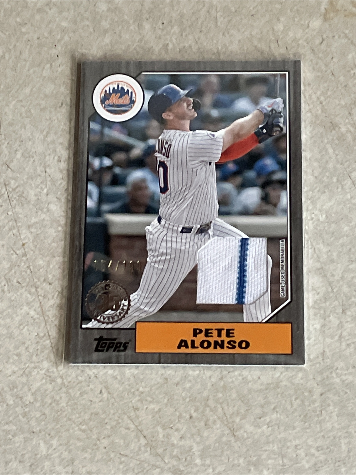 2022 Topps Series 1 1987 Relic Card PETE ALONSO NY METS Patch 152/199 ...