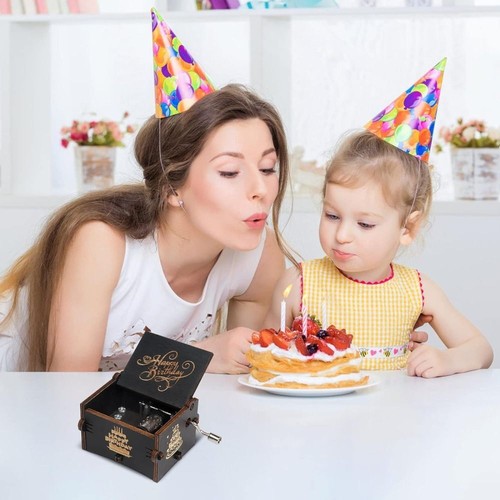 Happy Birthday Eight Tone Box Decoration Wooden Wooden Painted Music ...