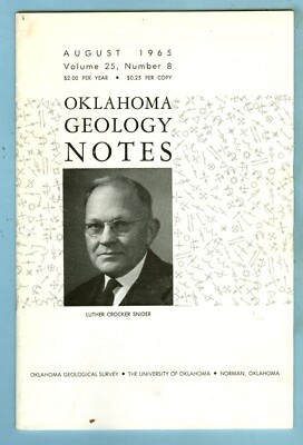 Oklahoma Geology Notes, August 1965, Vol 25, No. 8, Lots of Photos ...