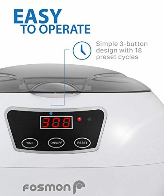 Fosmon Ultrasonic Cleaner with Digital Timer - White (51028HOM) for ...