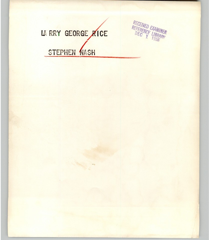 SERIAL KILLER Stephen Nash & Victim Larry Rice VINTAGE CRIME 1956 Press ...