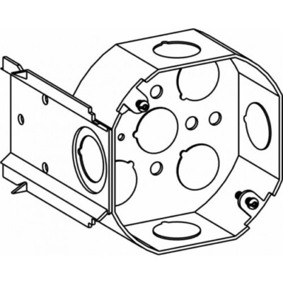 Orbit 4RB-50-LB 1-1/2" DEEP, 4" (4O) WELDED OCTAGON STEEL BOX WITH LB ...