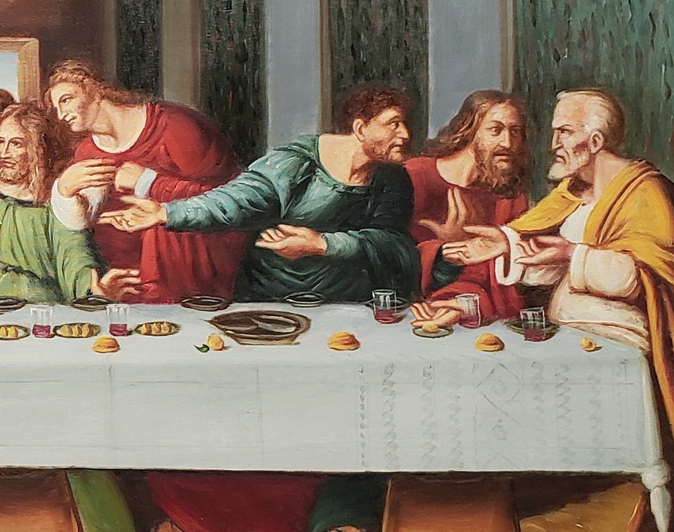 Last supper, Michelangelo, 24x48, Oil Painting Reproduction on Giclee ...
