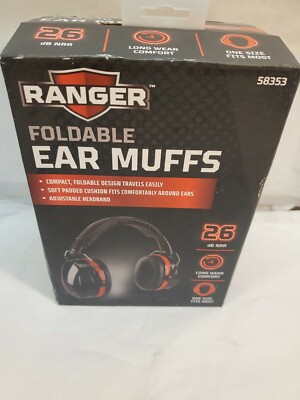 Ranger Foldable Ear Muffs - Ear Protection, ANSI Certified, 26 Decibels ...