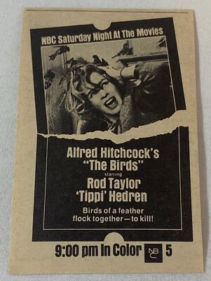 1968 small NBC tv horror movie ad~ THE BIRDS Alfred Hitchcock | eBay
