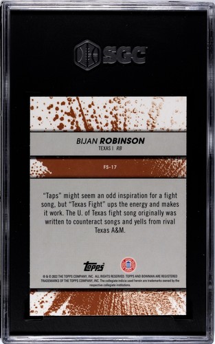 2022-23 Bowman's Best University - Fight Song Bijan Robinson #FS-17 (RC ...