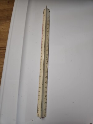 Vintage Sterling Triangular Scale 3-Sided White Plastic Engineers Ruler ...