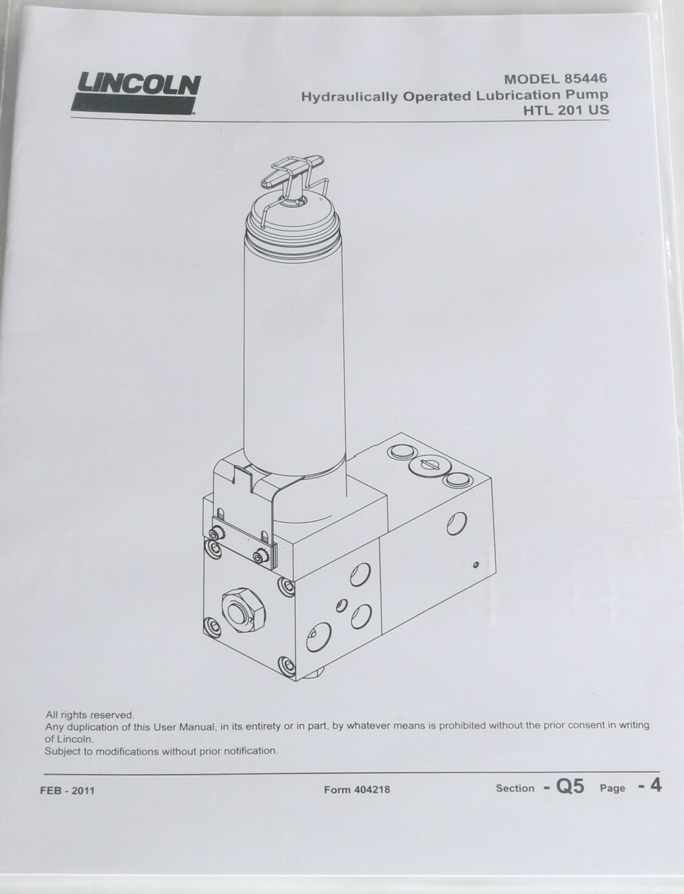 New 85446 Lincoln Model HTL201 Lubrication Pump Assembly | eBay