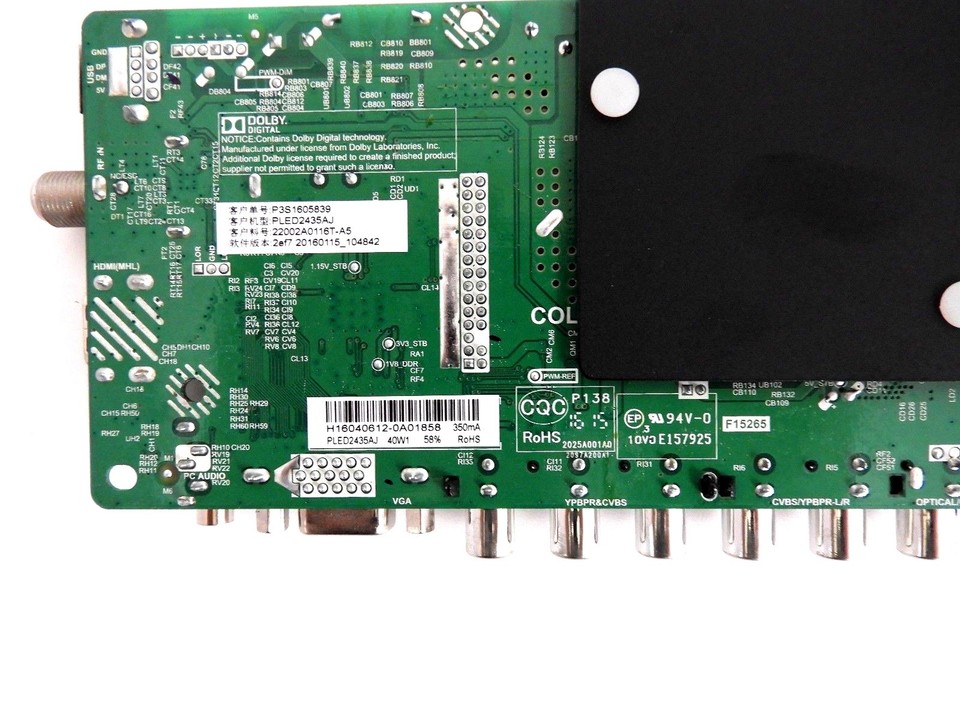 Proscan PLED2435A-J Main Board 22002A0116T-A5 , TP.MS3393.PA671 | eBay