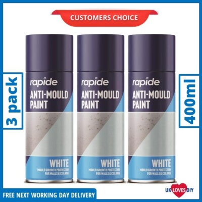 3 X 400ML ANTI MOULD SPRAY PAINT FOR WALLS CEILING PROTECTION METAL ...