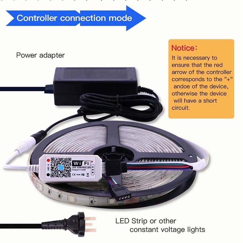 LED WiFi Controller Smart Voice Controller Remote RGB/RGBW For Strip ...