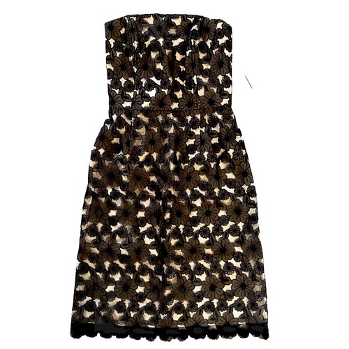 Black Lace Cocktail Party Dress Size 4 Shani Corset Style Strapless ...