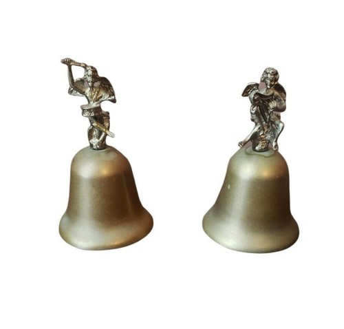 Vintage Silvestri Brass Bell Set of 2 Angels Cherubs Drums Harp MCM | eBay