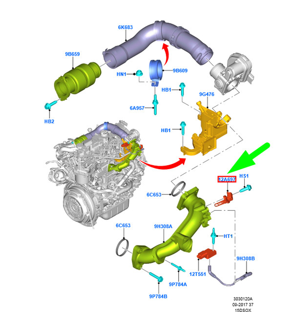 Sensor Ansaugluft Temperatur Messer für Ford Diesel 1530145 online ...