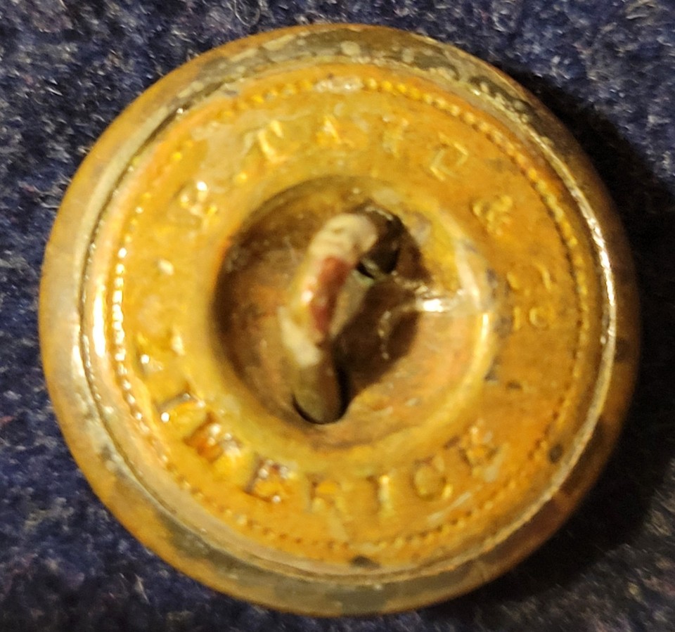 CIVIL WAR CONFEDERATE INFANTRY BLOCK LINED "I" BUTTON ALBERT# CS-173-A ...