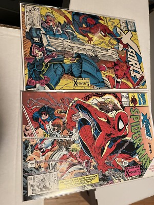 SPIDERMAN #16 & X FORCE #4 LOT (1991) FINAL MCFARLANE SIDEWAYS LIEFELD ...