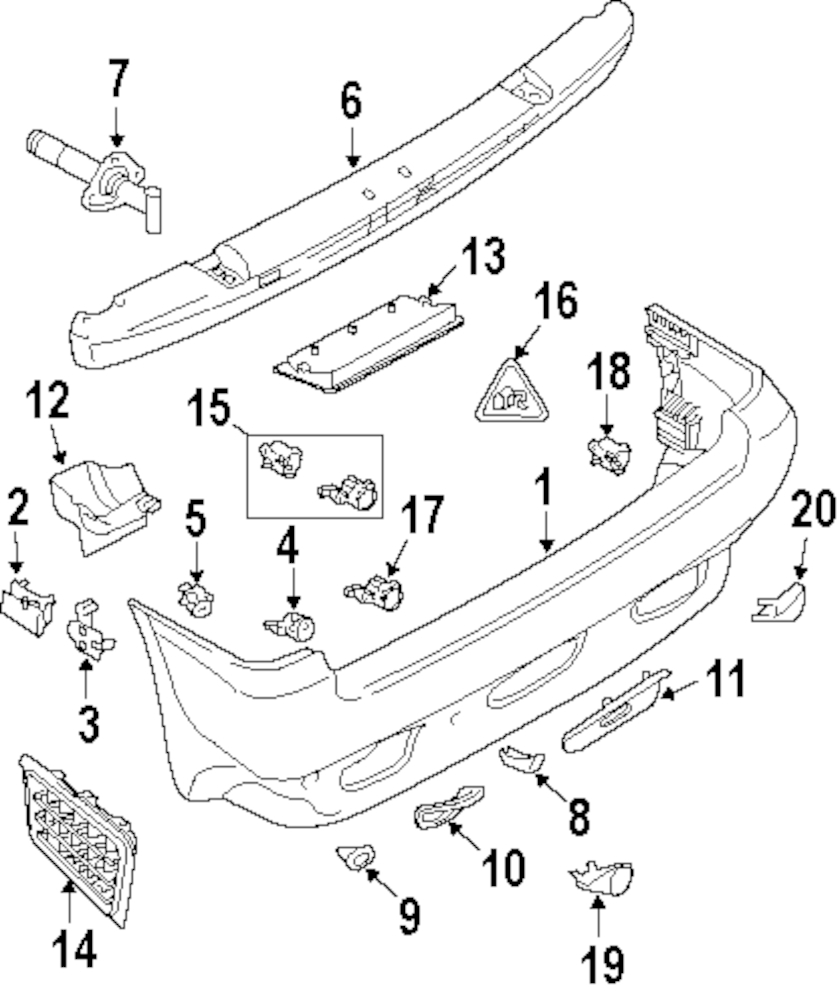 BMW NEW GENUINE X5 E53 99-06 REAR PDC MIDDLE PARKING SENSOR INNER ...
