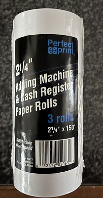 3-Pack Perfect Print Adding Machine Paper Rolls 2 1/4" x 150' NEW ...