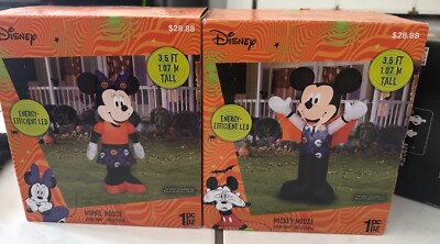 Disney Halloween Vampire Mickey Mouse & Minnie Witch Airblown ...