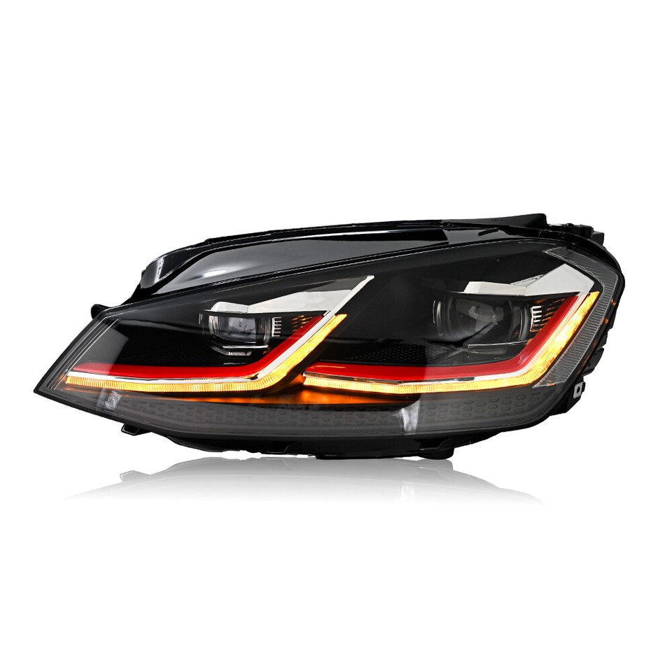 Full LED Projector Headlights For 2013-2018 MK7 VW Golf - RED ...