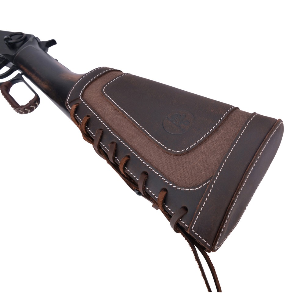 Leather Rifle Buttstock Gun Cartridge Ammo Holder Canvas Ammo Carrier ...
