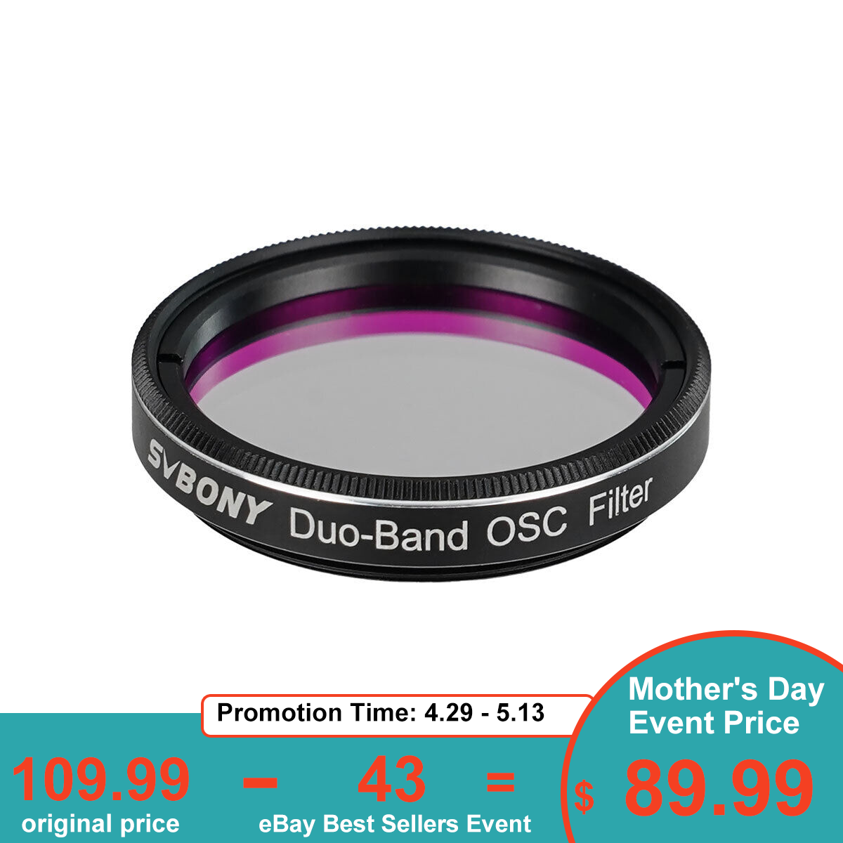 SVBONY SV220 Dual-Band 7nm Nebula Filter for One-Shot Color Cameras 1. ...