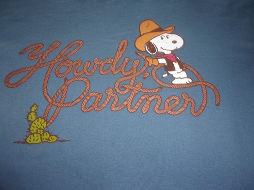 PEANUTS 2023 MEN'S XL 42-44 SNOOPY "HOWDY PARTNER" T-SHIRT NEW WITHOUT ...