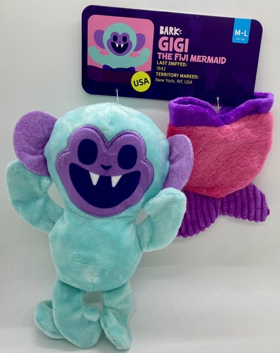 BARK BOX Gigi the Fiji Mermaid Monster DOG TOY Plush Squeaks Crinkle ...
