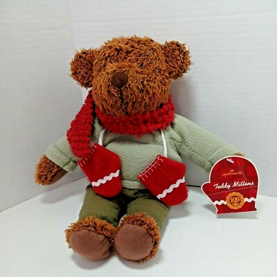 Hallmark Christmas Teddy Mittens Plush Bear 12" Holiday Stuffed Animal ...