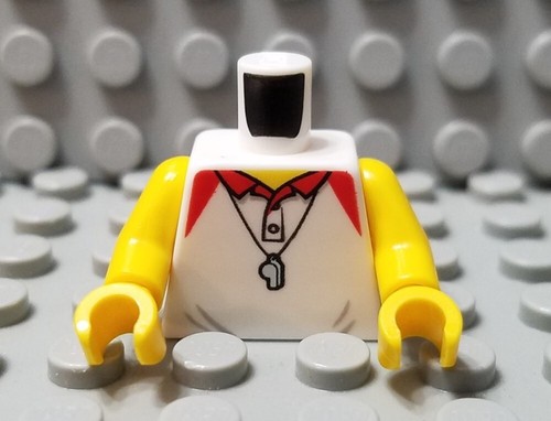 LEGO New White City Beach Minifigure Lifeguard Torso with Silver ...