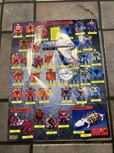 Masters Of The Universe Figure & Vehicle Checklist Poster 1985 Vintage ...