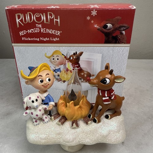 Rudolph The Red Nosed Reindeer & Hermey Campfire Flickering Night Light ...