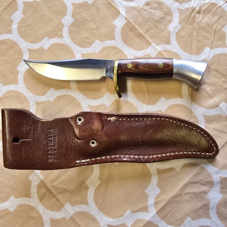 Vintage Westmark 702 Hunting Knife w/ Leather Sheath Western USA Fixed ...