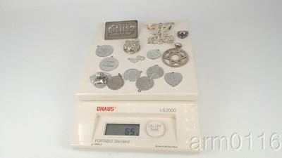 VINTAGE ANTIQUE STERLING SILVER .925 MIXED SCRAP JEWELRY CHARMS LOT 65 ...