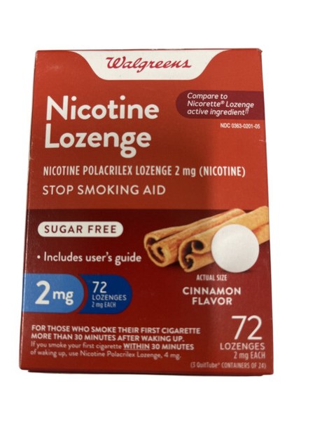 Walgreens Nicotine Lozenge Stop Smoking Aid, 2mg - 72 Count for sale ...