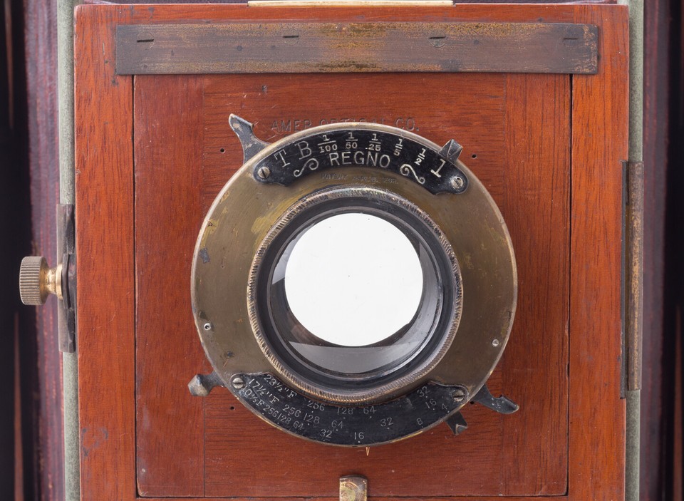 SCARCE 1890s American Optical STAR VIEW CAMERA wooden 5" x 8" w/ 1/4 ...