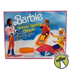 Vintage Barbie Winter Sports Playset 7419 Mattel 1991 Toy Snow Sledding ...